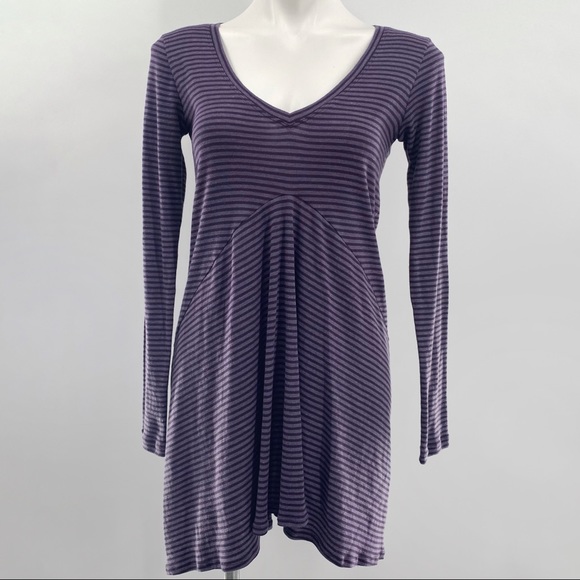 CAbi | Tops | Cabi Purple Striped Asymmetrical Tunicdress Long Sleeve ...